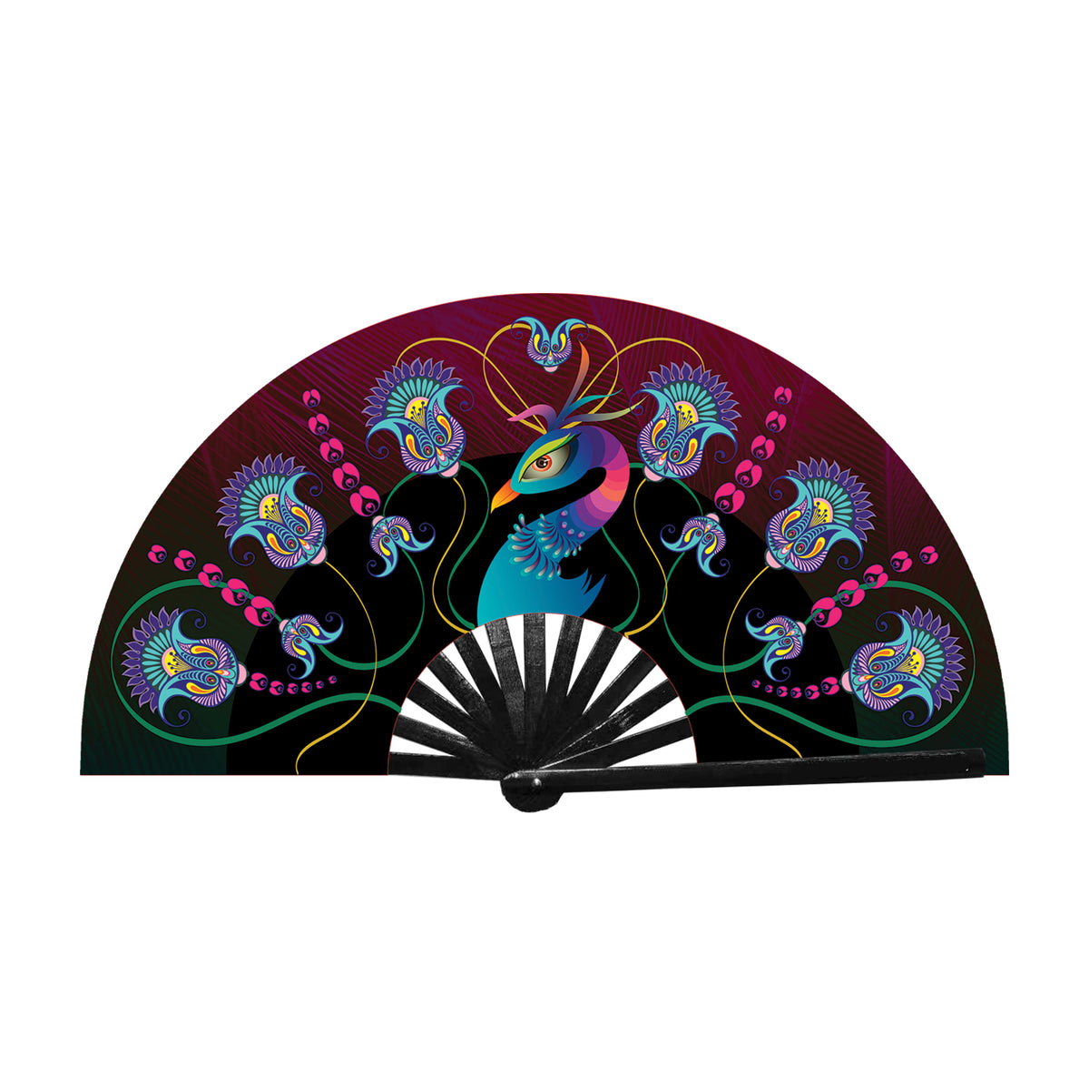 Peacock Fan | Rave Fans, Rave Accessories | Electric Wave